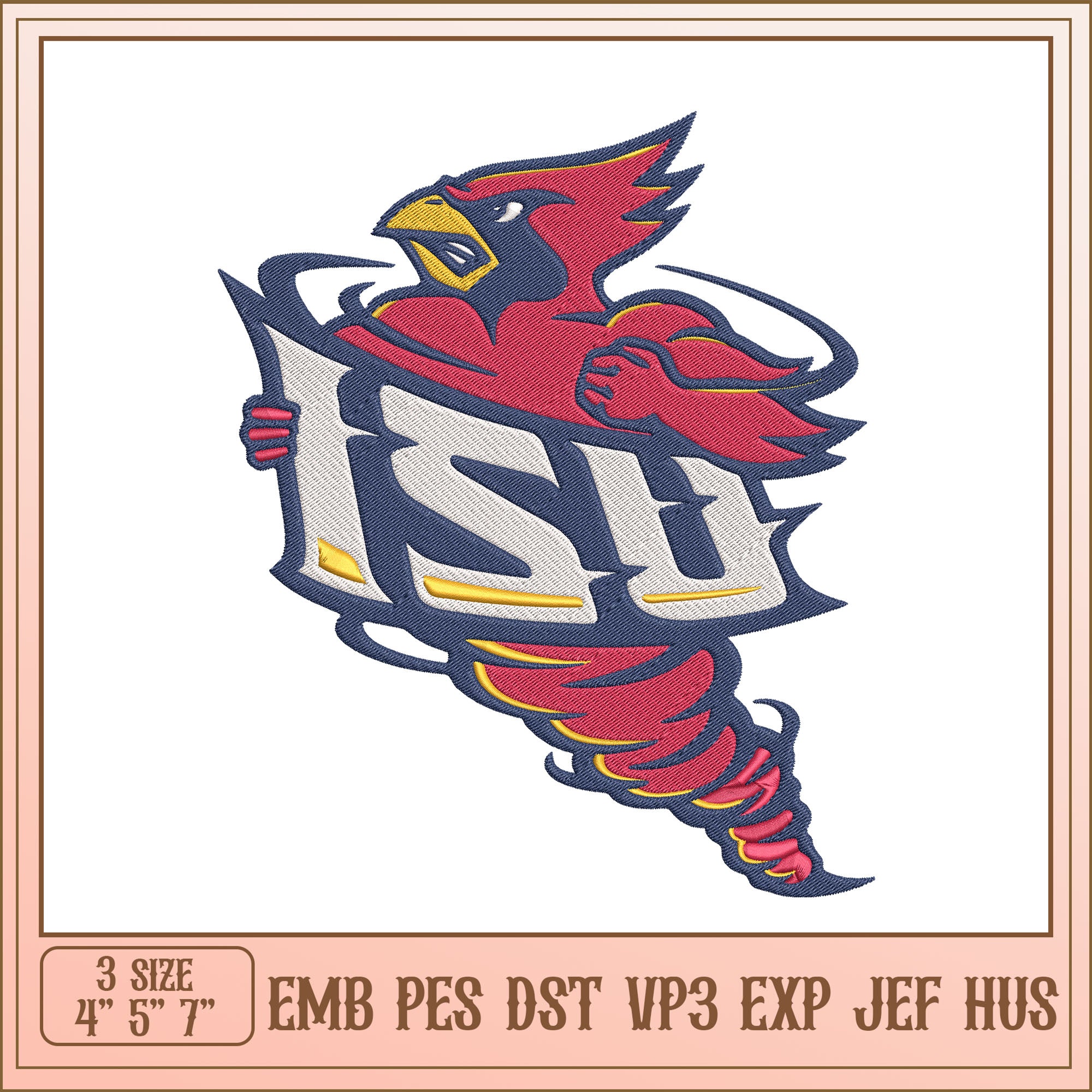 ISU Cardinal Tornado Embroidery Design – svg files for cricut
