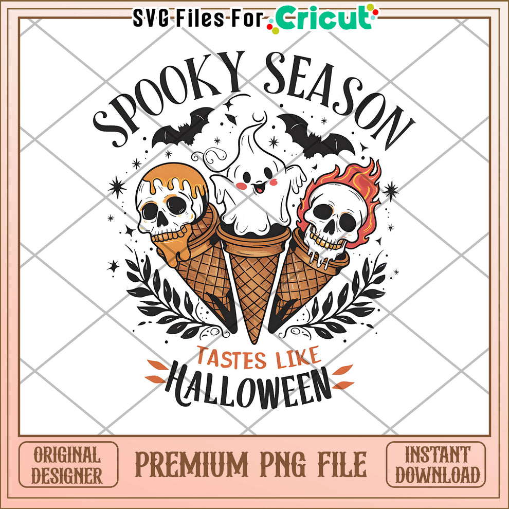 Ice cream cones spooky season png, happy halloween png, funny quotes p ...