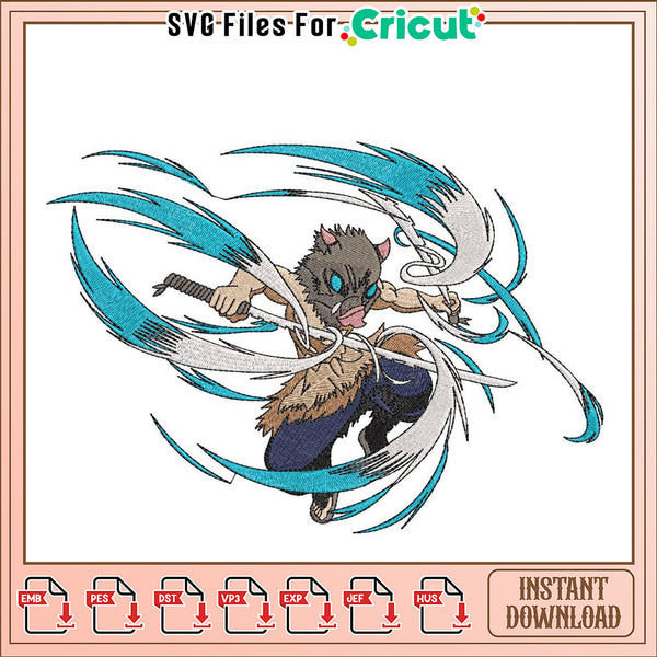 Inosuke Hashibira Embroidery Design Instant Download – svg files for cricut