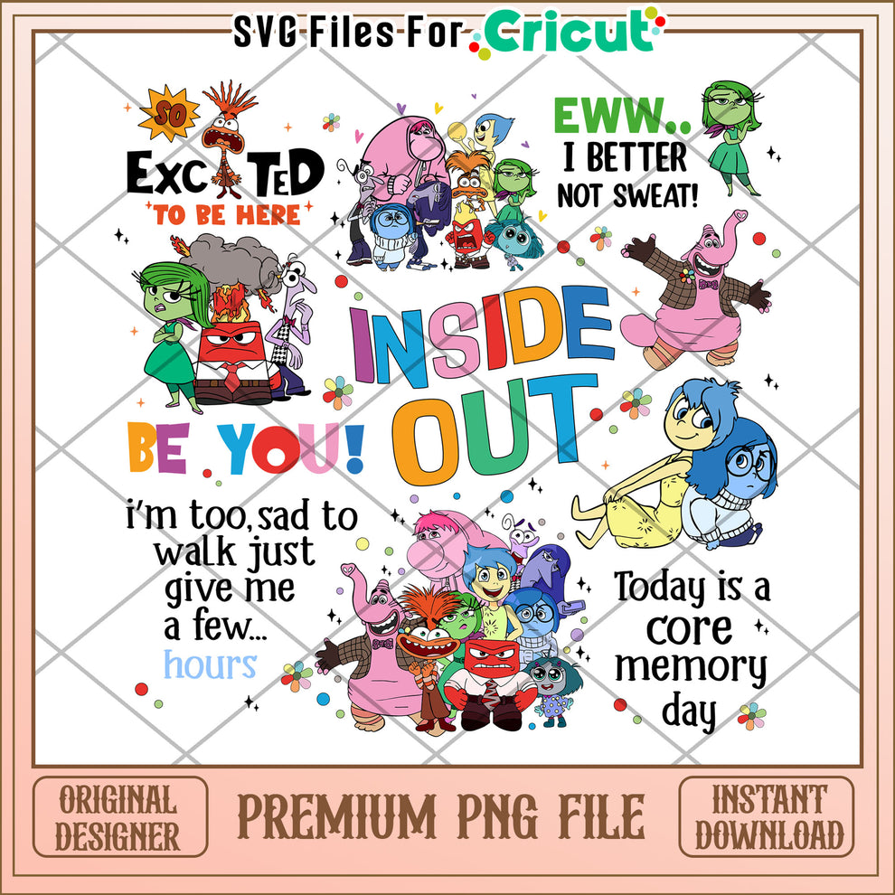 Inside Out Characters PNG Fun Emotions Design – svg files for cricut