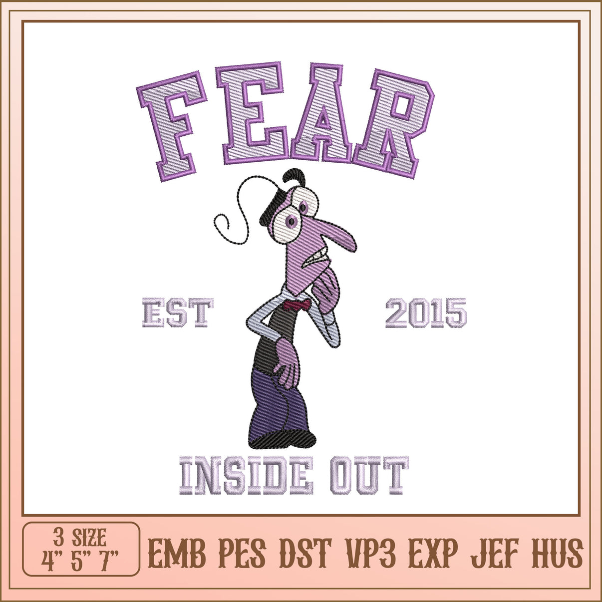 Inside Out Fear Embroidery Design – svg files for cricut