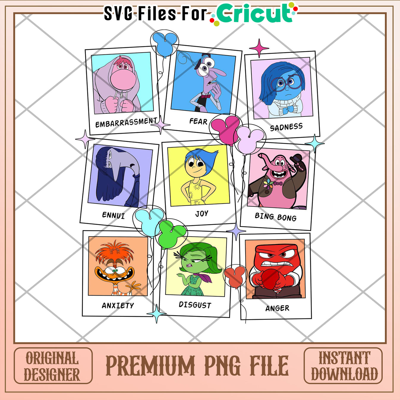 Inside Out PNG Characters Cricut File – svg files for cricut