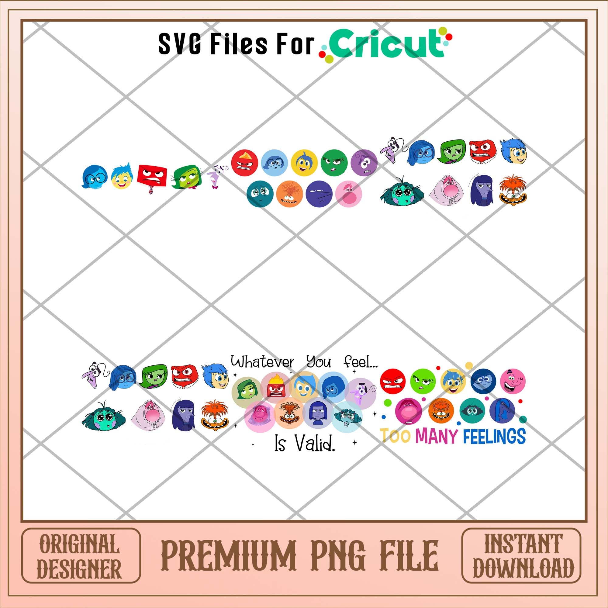 Disney Inside out 2 feeling logo png bundle – svg files for cricut