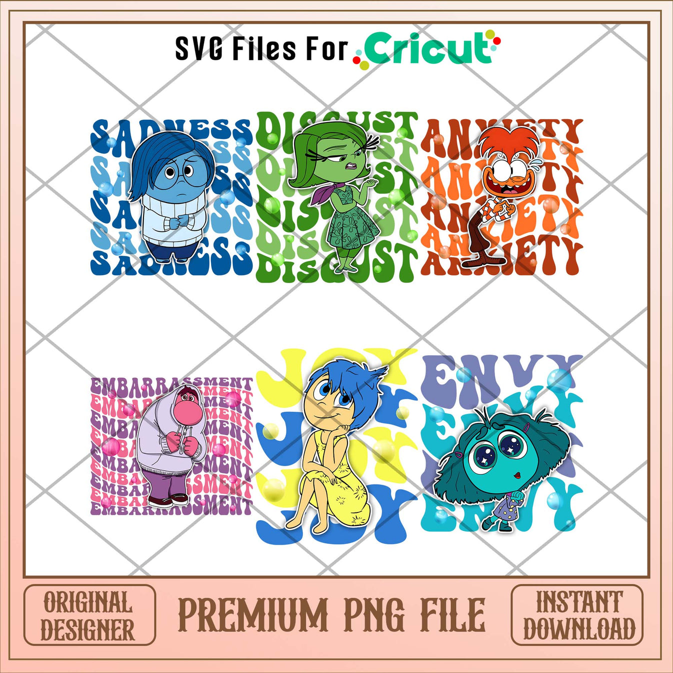 Disneyland Inside out 2 characters name png bundle – svg files for cricut