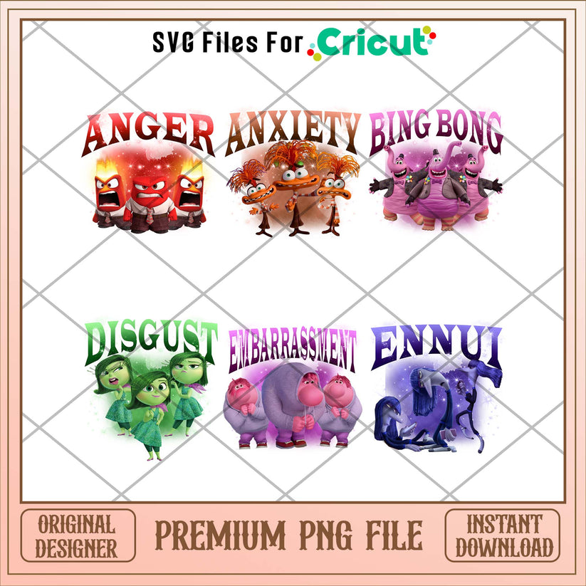 Disney Inside out 2 logo name png bundle – svg files for cricut