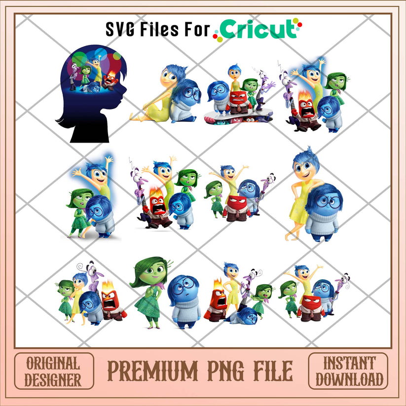 Disney Inside out 2 characters png bundle – svg files for cricut