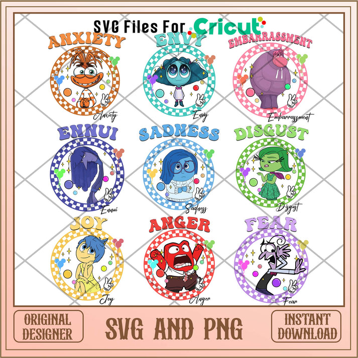 Disney Inside out 2 characters circle svg bundle – svg files for cricut