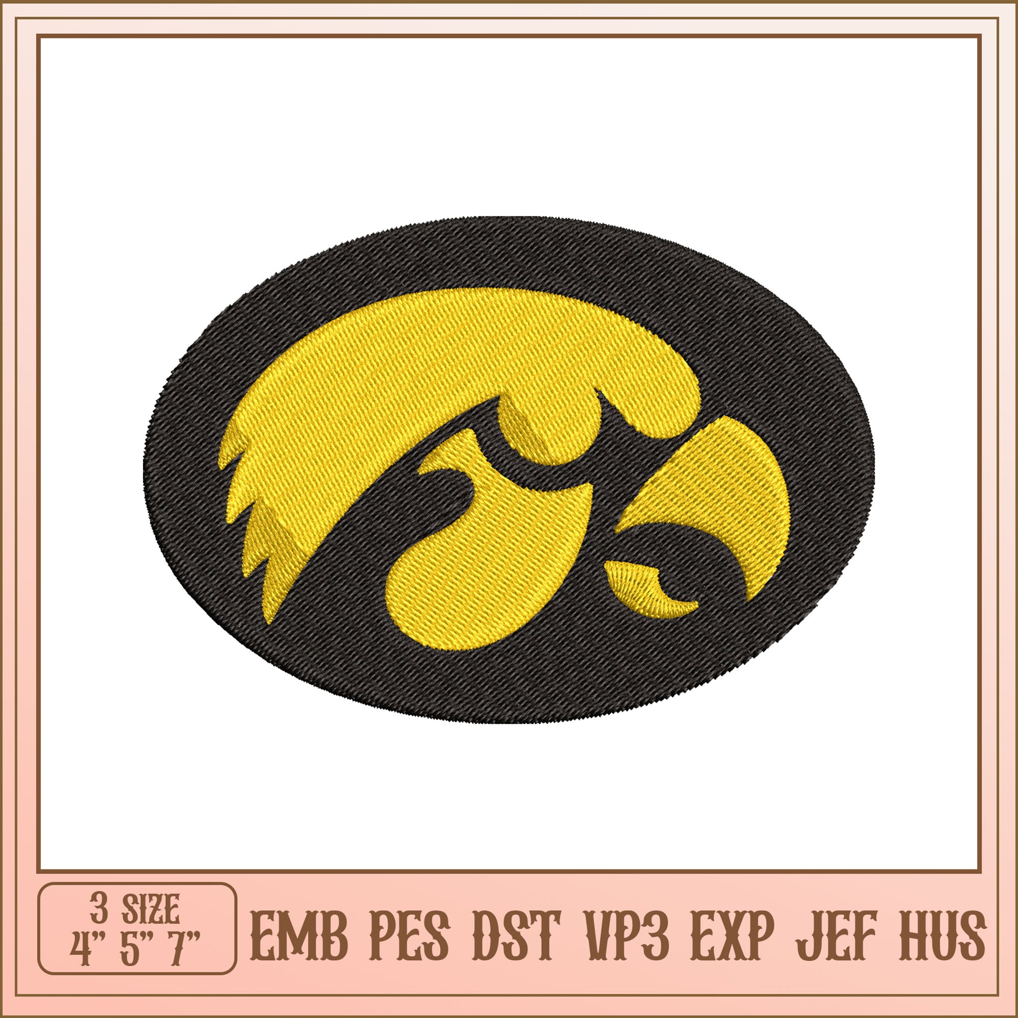 Iowa Hawkeyes Embroidery Design - 3 Sizes – svg files for cricut