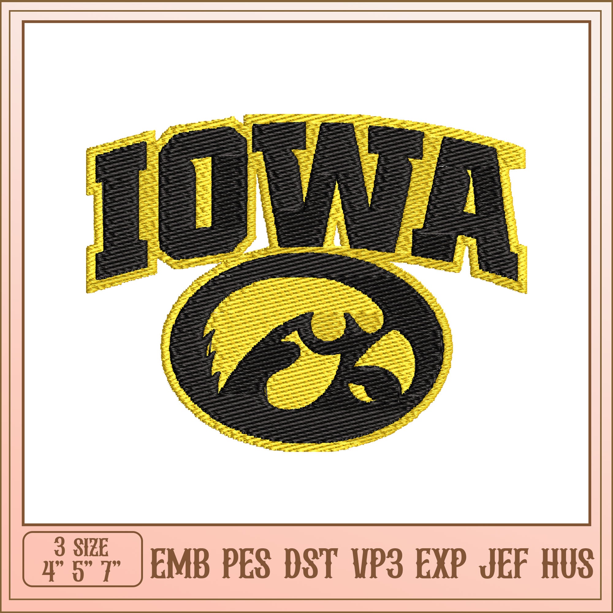 Iowa Hawkeyes Embroidery Design for Machine 4 to 7 Inch Sizes – svg ...