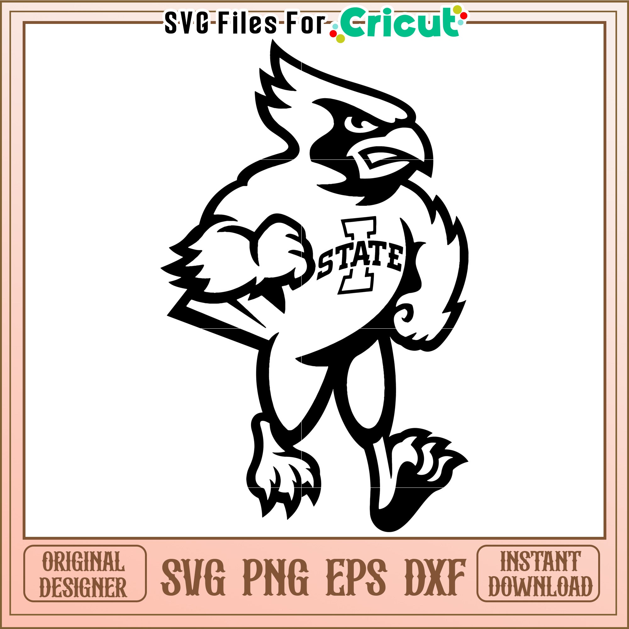 Iowa State Cardinal SVG Design for Cricut, Instant Download File Inclu ...