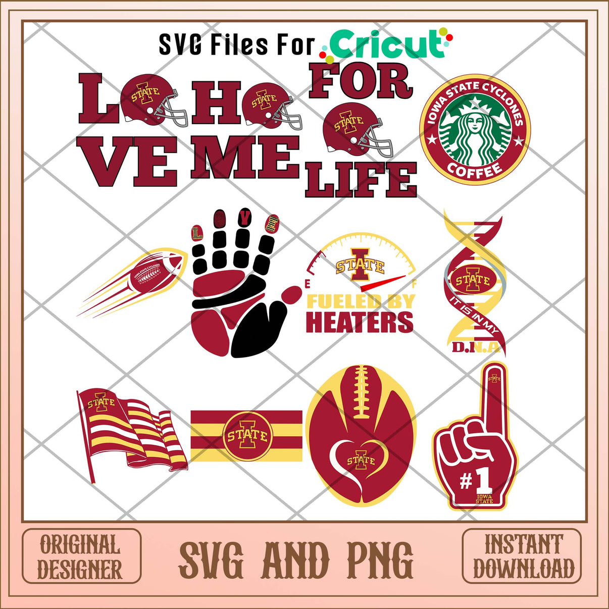 Iowa state Cyclones flag svg, Iowa state svg bundle, NCAA svg – svg ...