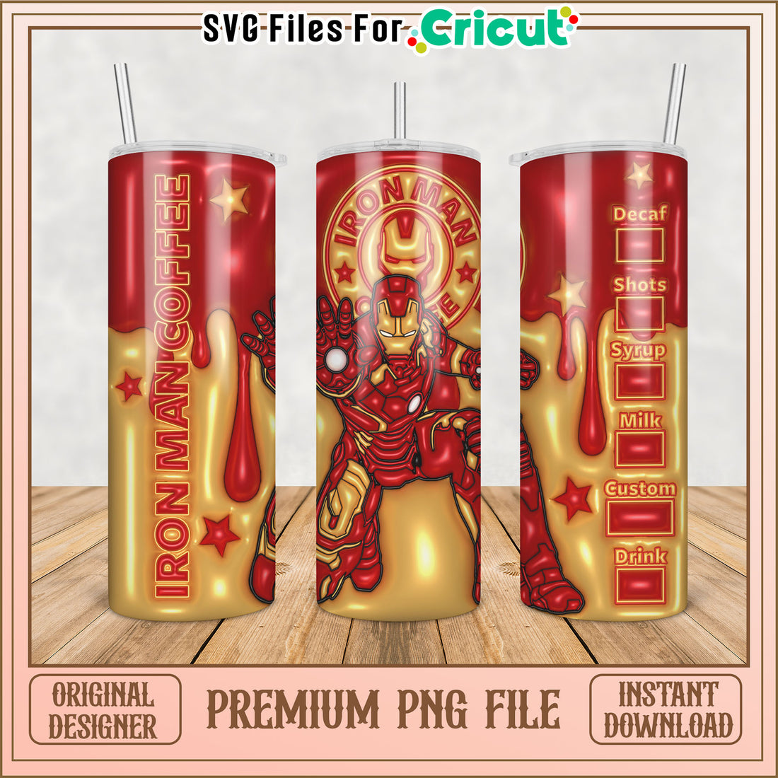Iron Man Coffee Tumbler PNG – svg files for cricut