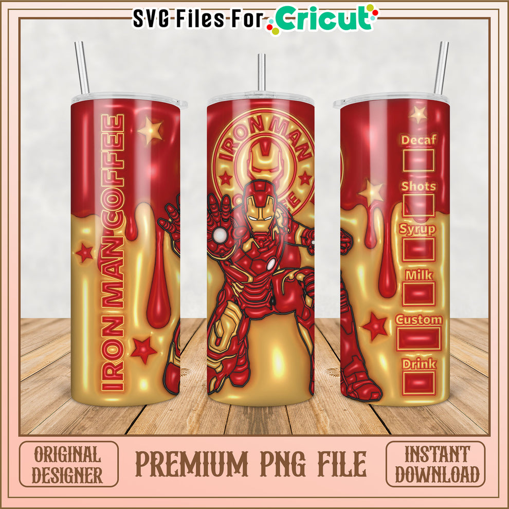 Iron Man Coffee Tumbler PNG – svg files for cricut