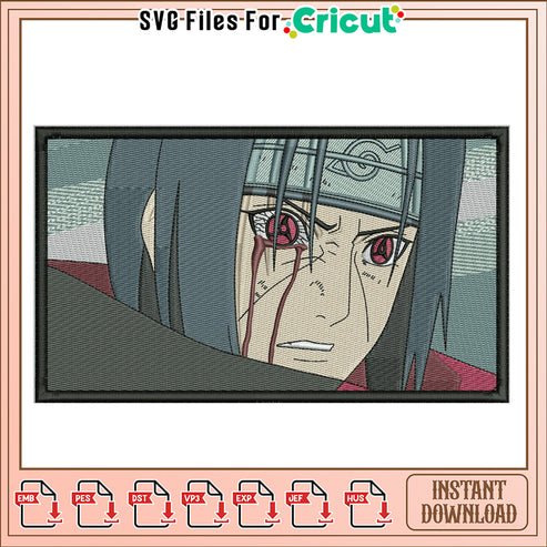Itachi Uchiha Embroidery Design for Instant Download – svg files for cricut