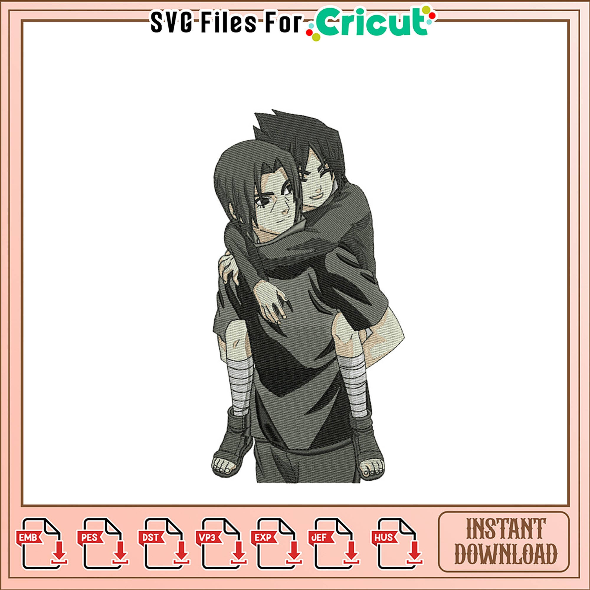 Itachi & Sasuke Embroidery Design Instant Download – svg files for cricut