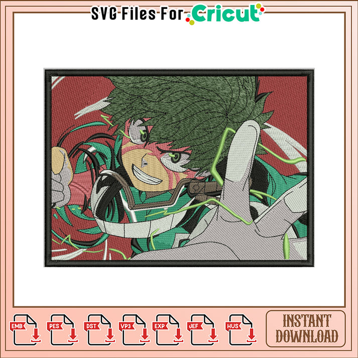 Izuku Midoriya Embroidery Design Instant Download – svg files for cricut