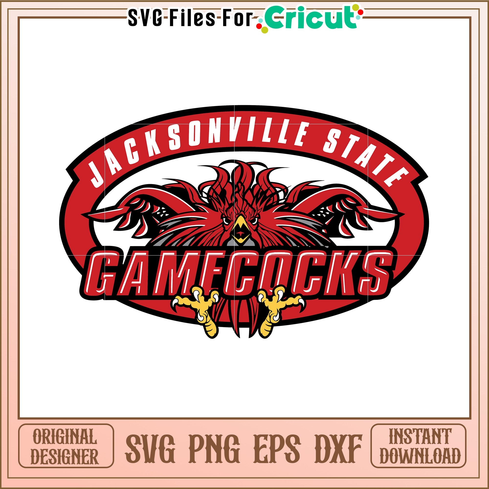 Jacksonville State Gamecocks SVG Files for Cricut, perfect for team pr ...