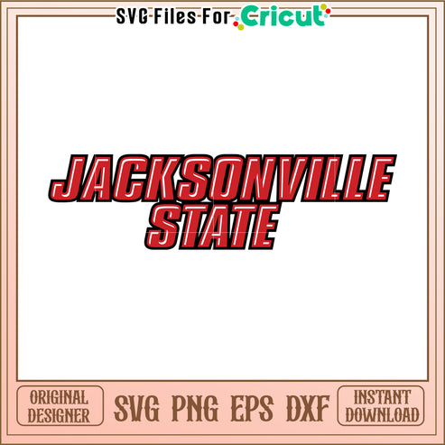 Jacksonville State SVG File for Cricut, Perfect for Craft Projects and ...