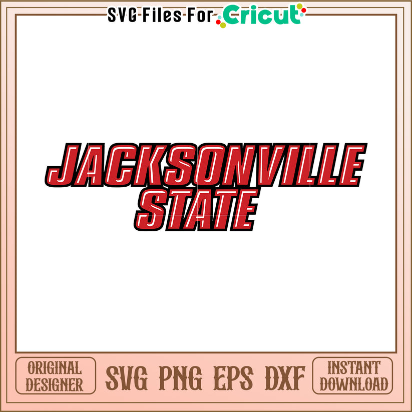 Jacksonville State SVG File for Cricut, Perfect for Craft Projects and ...