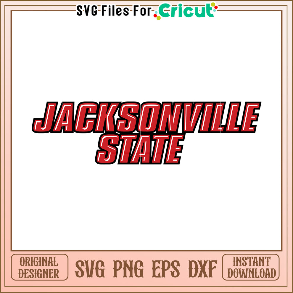 Jacksonville State SVG File for Cricut, Perfect for Craft Projects and ...