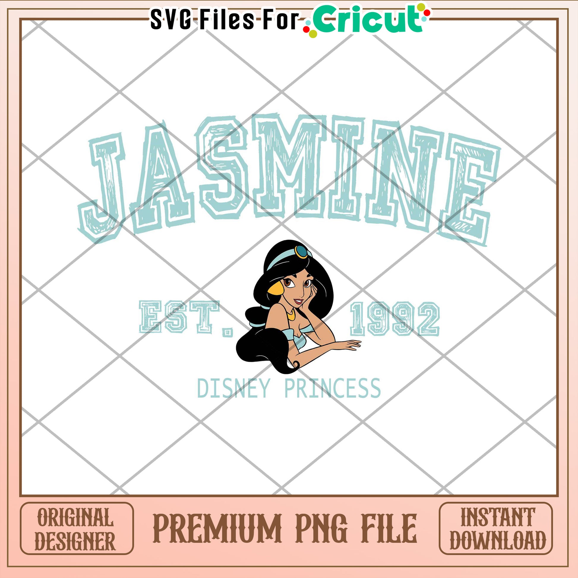 Jasmine Disney Princess PNG 1992 Design – svg files for cricut