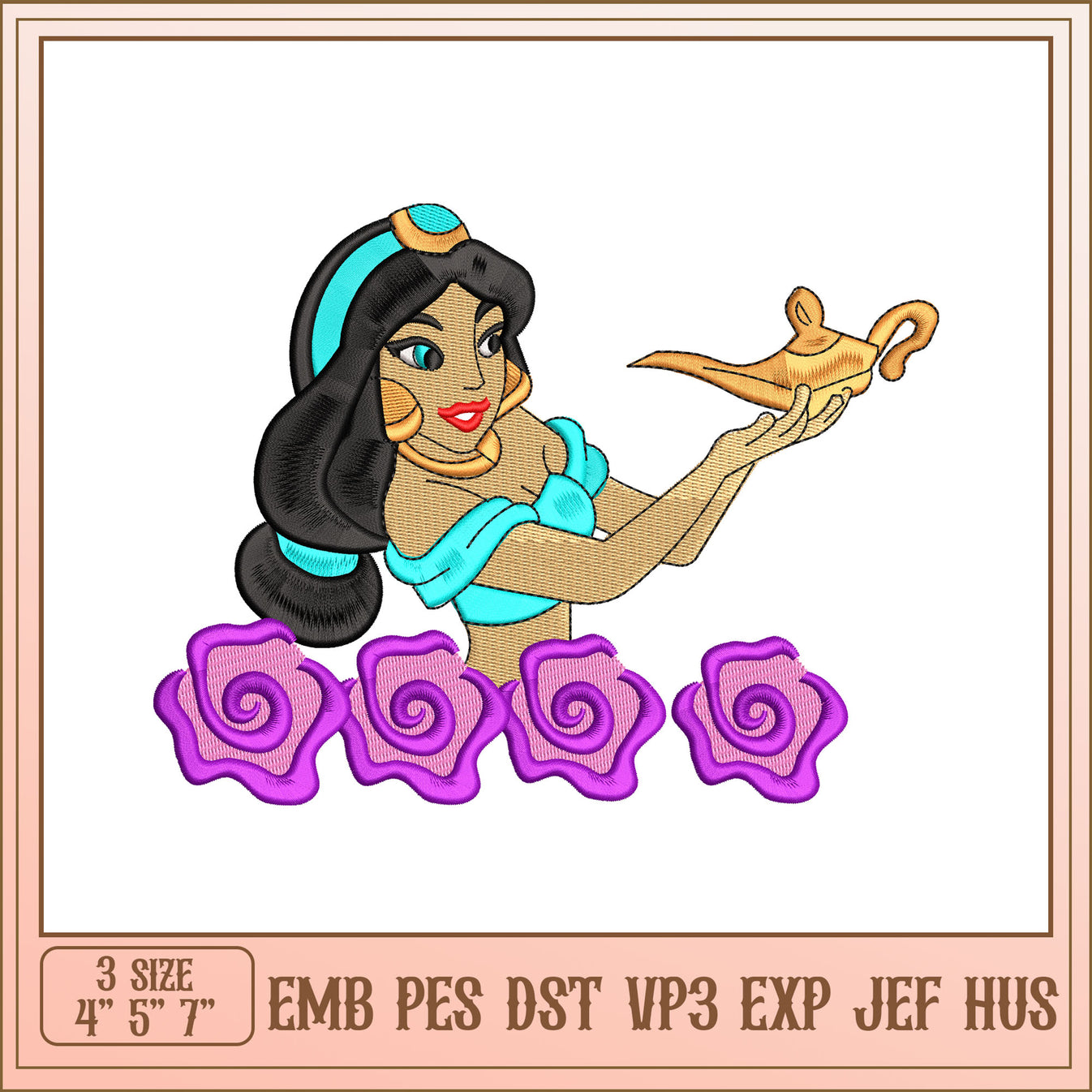 Jasmine Embroidery Design – svg files for cricut