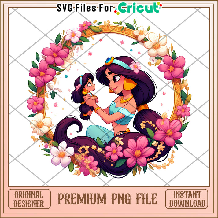 Jasmine Princess PNG Floral Design – svg files for cricut