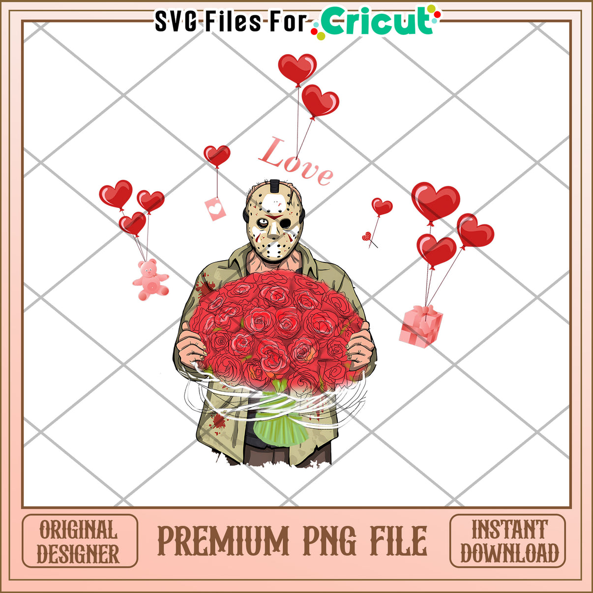 Jason Voorhees Valentines PNG – svg files for cricut
