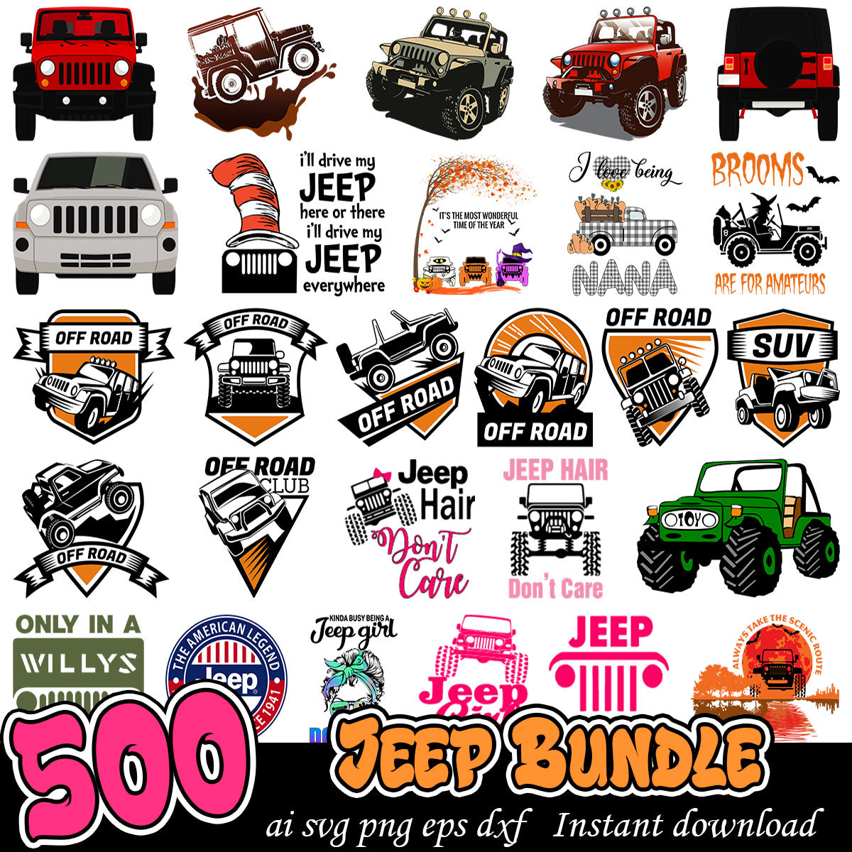 Jeep Bundle Svg, Jeep car art svg bundle – svg files for cricut