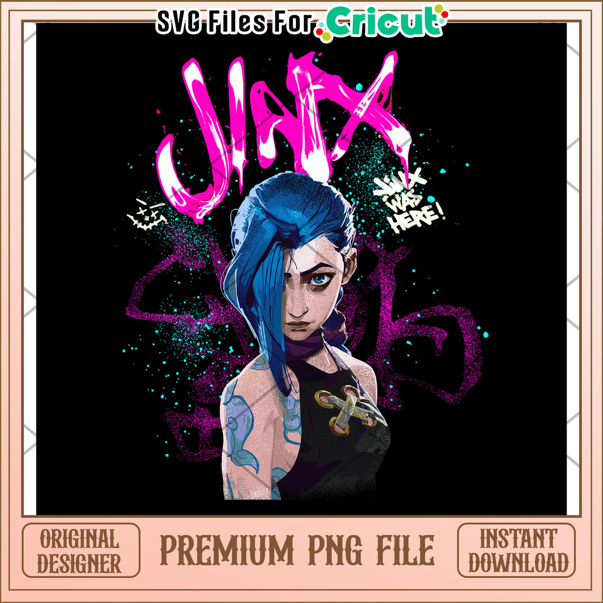 Jinx arcane illustration png, arcane netflix png, league of legend png ...