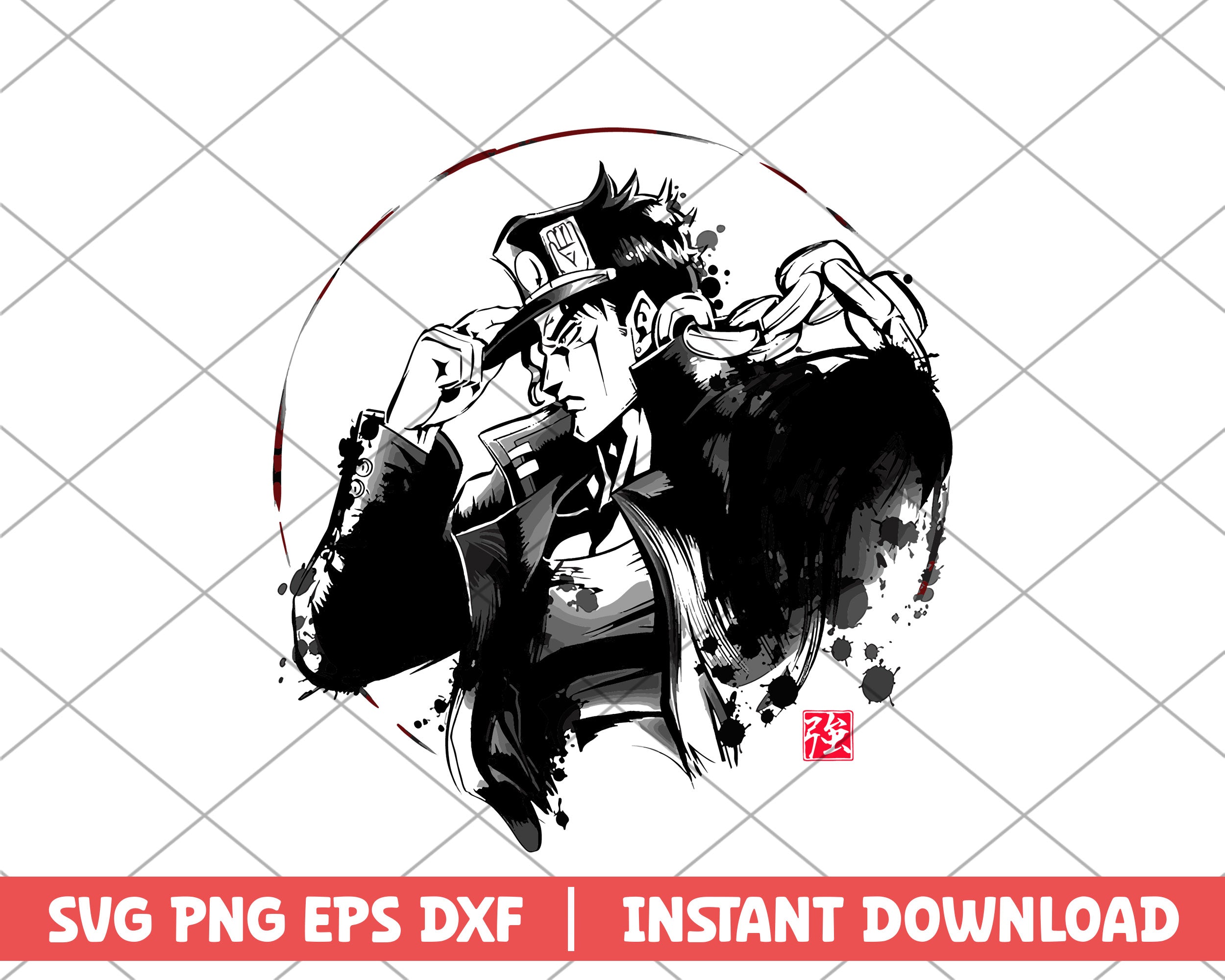 JoJo's bizarre adventure Jotaro kujo anime svg – svg files for cricut