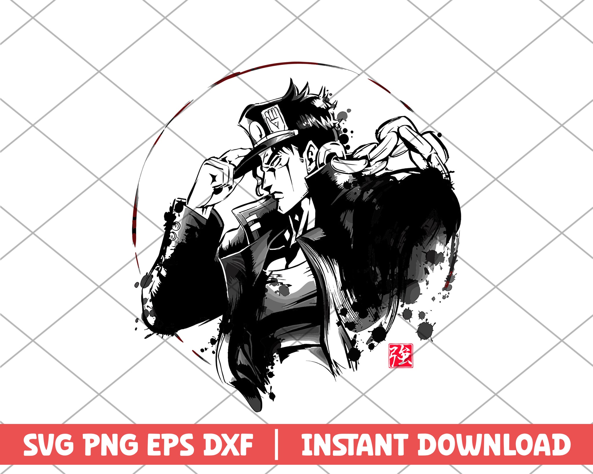 JoJo's bizarre adventure Jotaro kujo anime svg – svg files for cricut