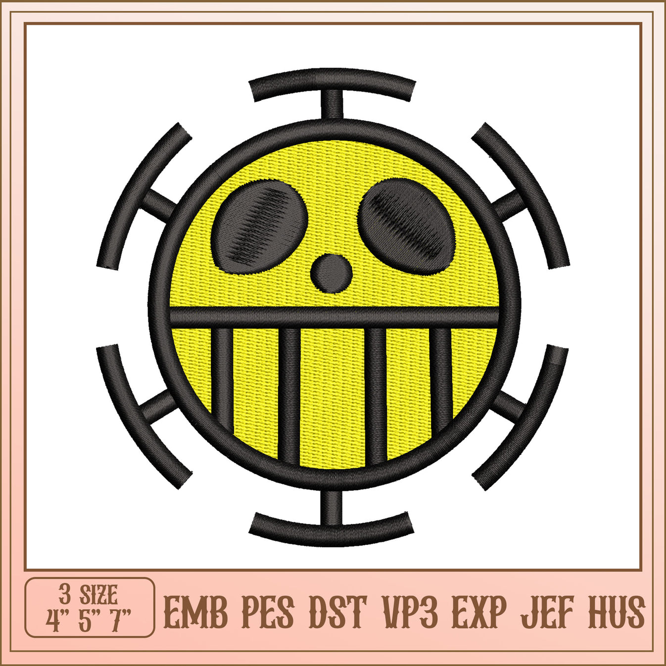 Jolly Roger Embroidery Design - 3 Sizes – svg files for cricut