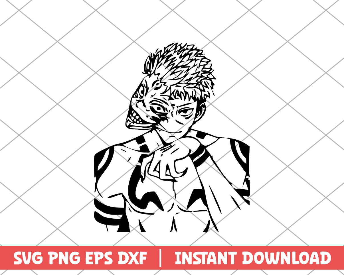 Jujutsu Kaisen ryomen sukuna fanart anime svg – svg files for cricut
