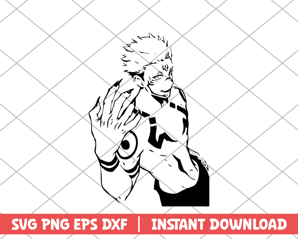 Jujutsu Kaisen sukuna anime svg – svg files for cricut