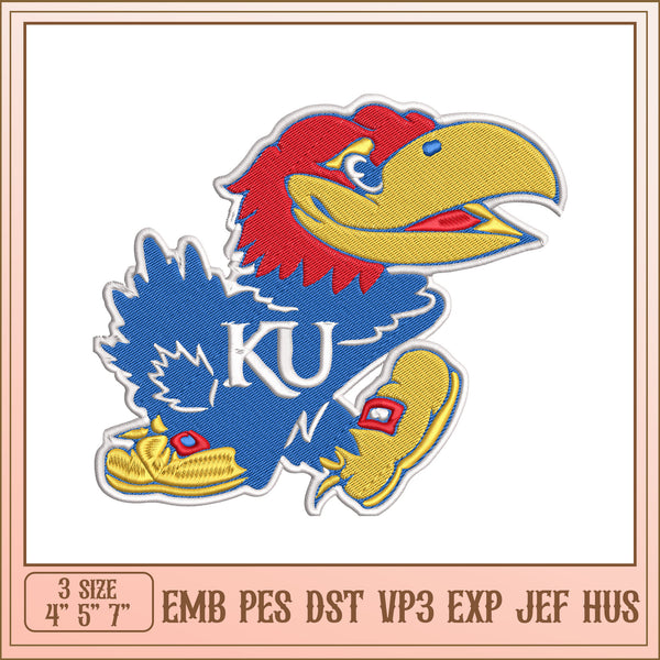 KU Jayhawk Embroidery Design – svg files for cricut