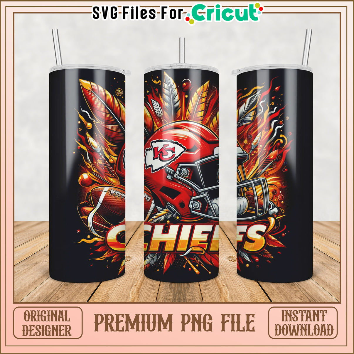 Kansas City Chiefs Tumbler Design PNG File for Cricut Download – svg ...
