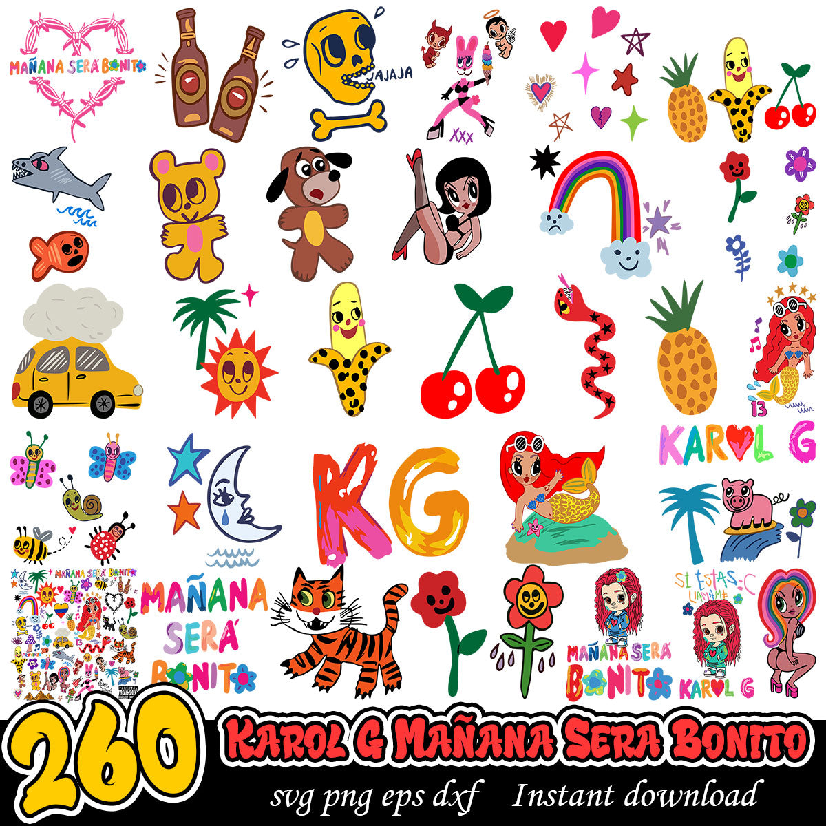 Karol G symbols svg, Karol G Mañana Será Bonito svg, Karol G bundle ...