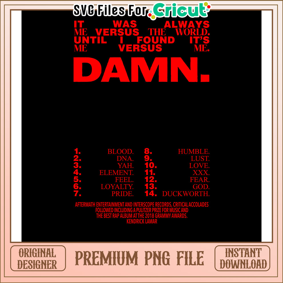 Kendrick Lamar DAMN PNG Download – svg files for cricut