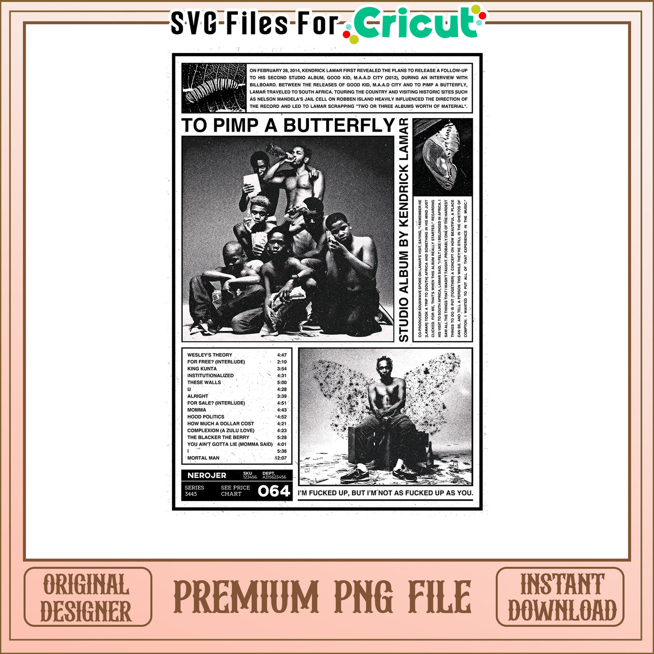 Kendrick Lamar To Pimp A Butterfly Album Cover Art, High Quality PNG D ...