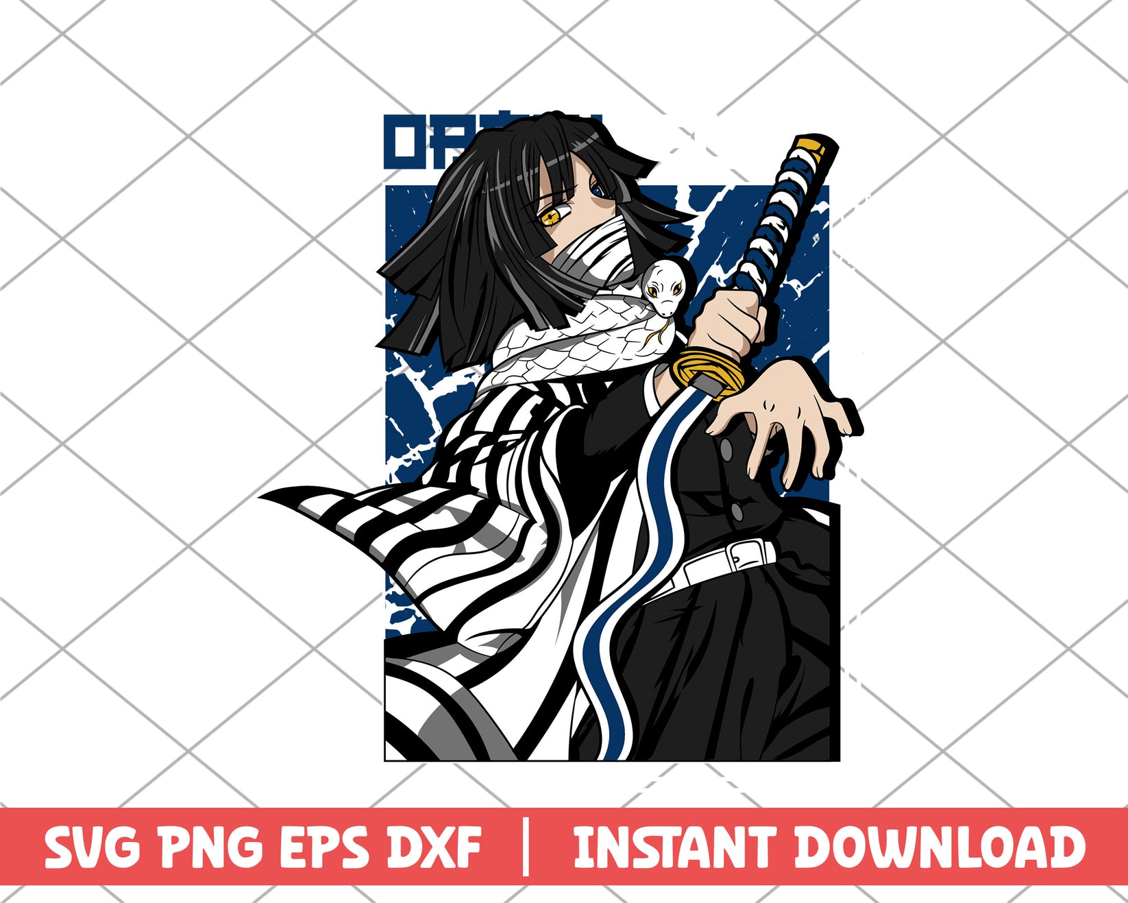 Kimetsu no yaiba obanai iguro anime svg – svg files for cricut