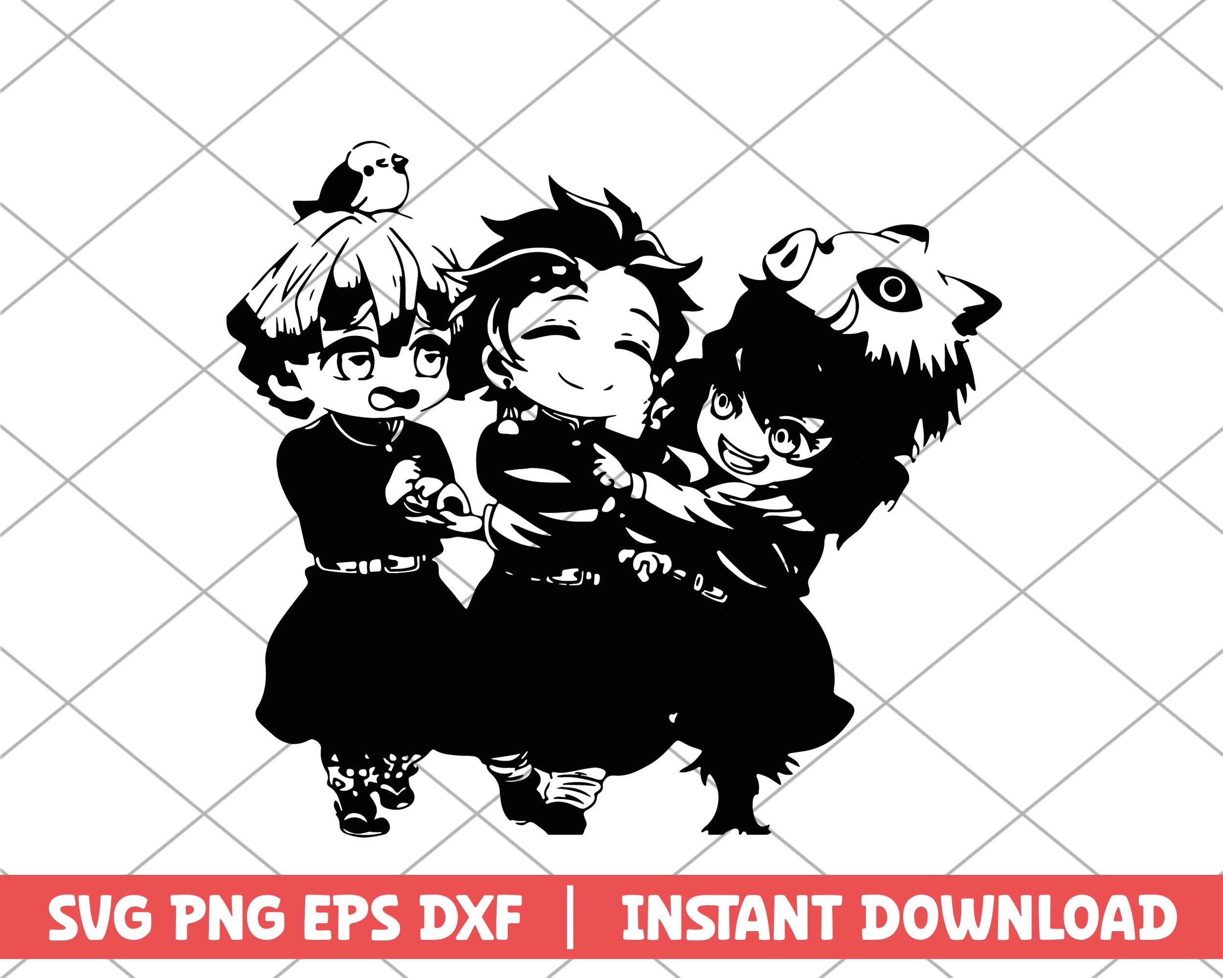 Kimetsu no yaiba tanjiro x zenitsu x inosuke anime svg – svg files for ...