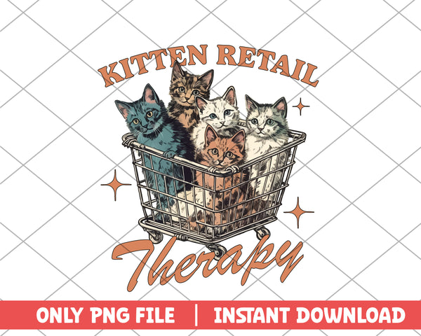 Kitten retail therapy trending png – svg files for cricut