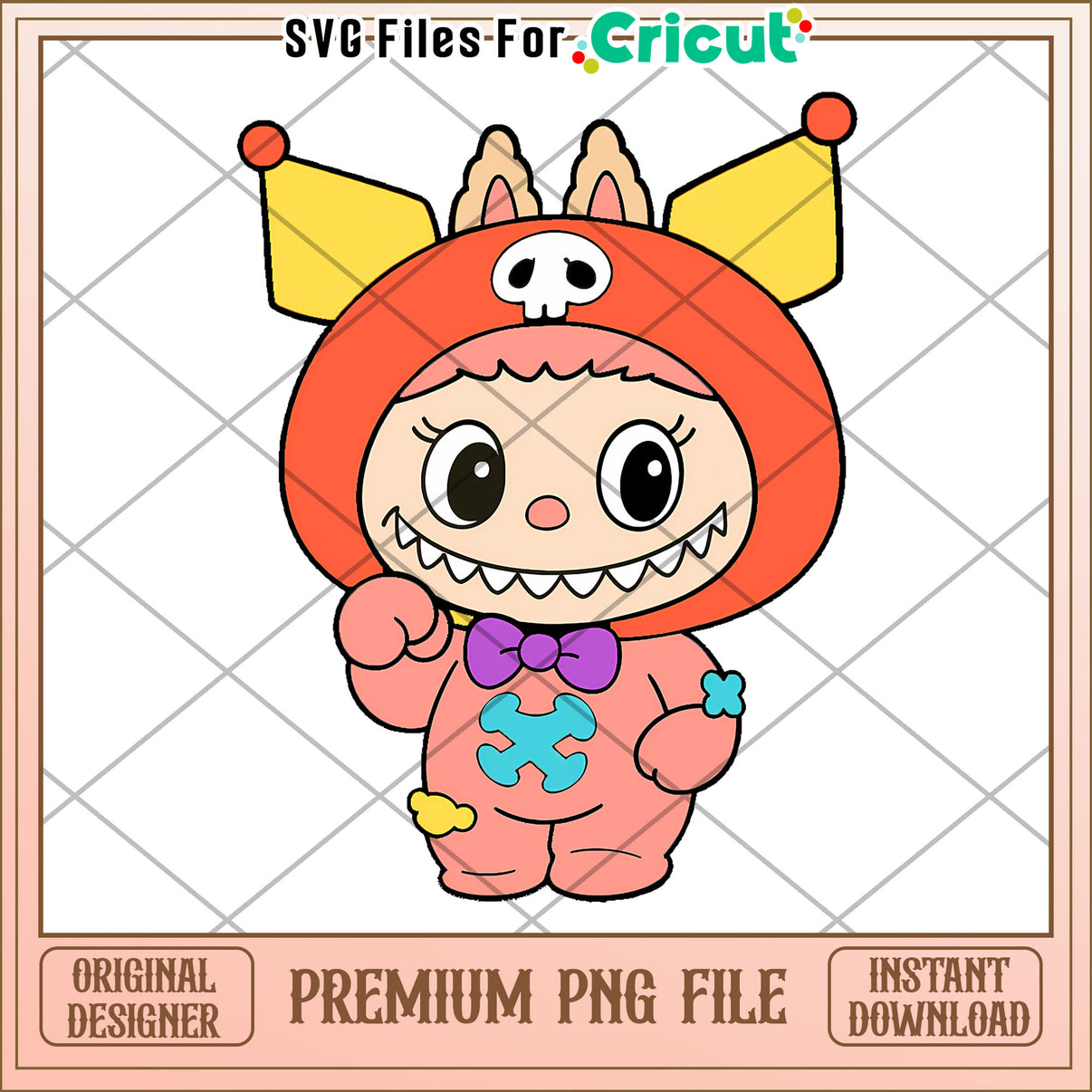 Kuromi orange labubu png, secret labubu png, labubu art png – svg files ...