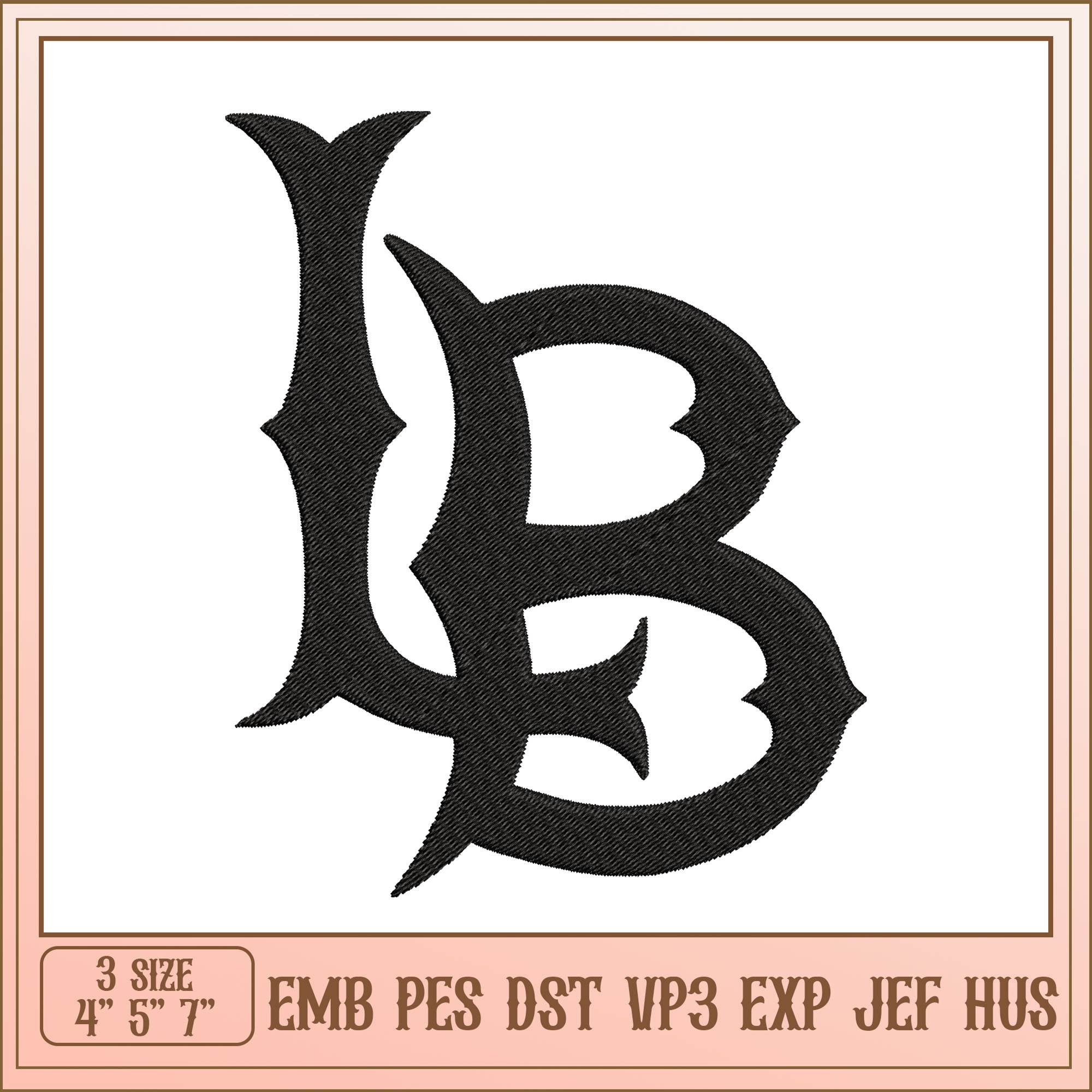 LB Monogram Embroidery Design – svg files for cricut