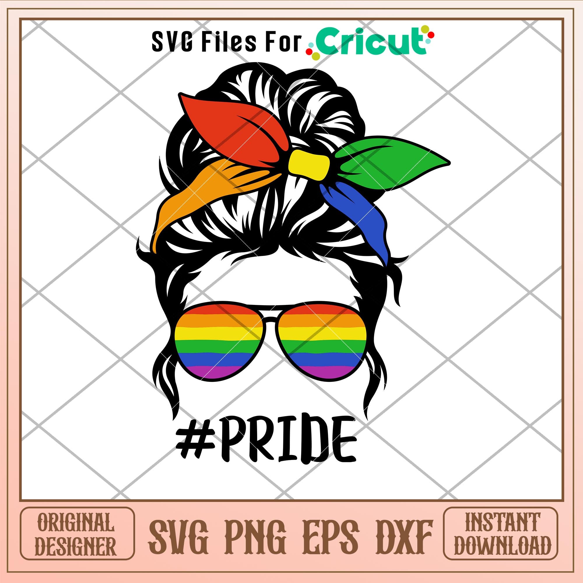 LGBTQ Gay Pride Messy Bun Hair, LGBTQ Gay Pride Messy Bun Hair Svg ...