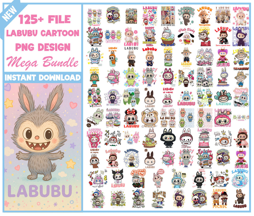 Labubu Cartoon PNG bundle, Labubu doll png – svg files for cricut