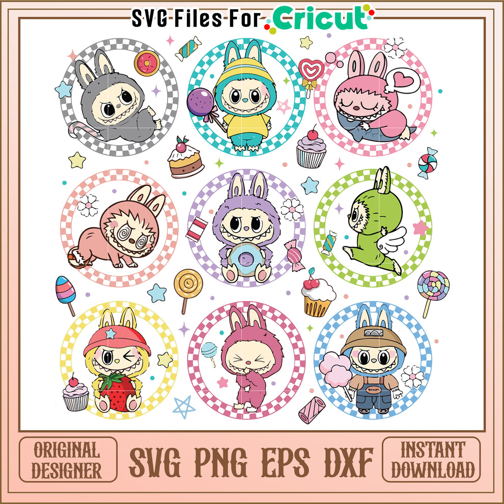 Labubu characters svg, labubu popmart svg, cute labubu svg – svg files ...