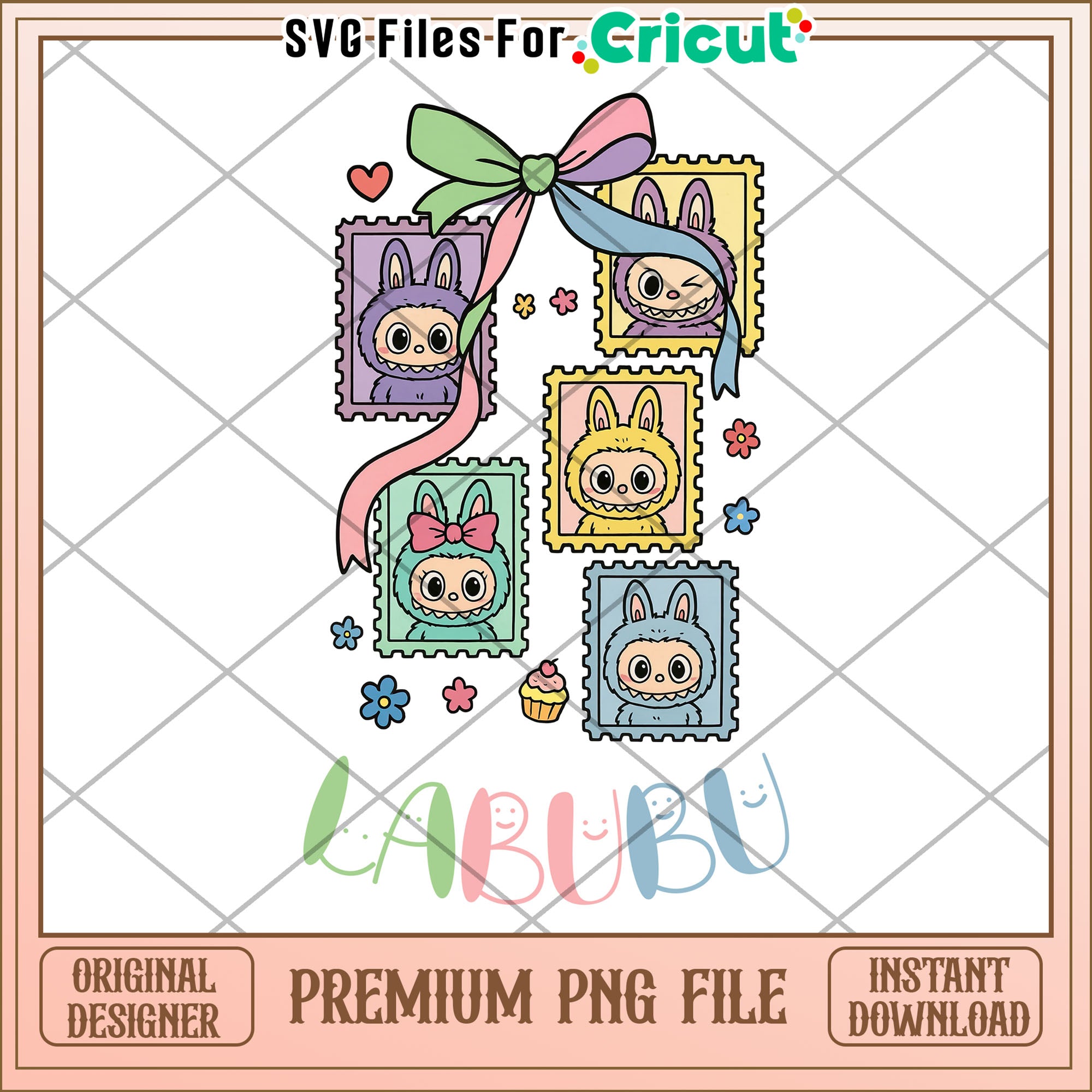 Labubu cute picture frame png, labubu quotes png, funny labubu png ...