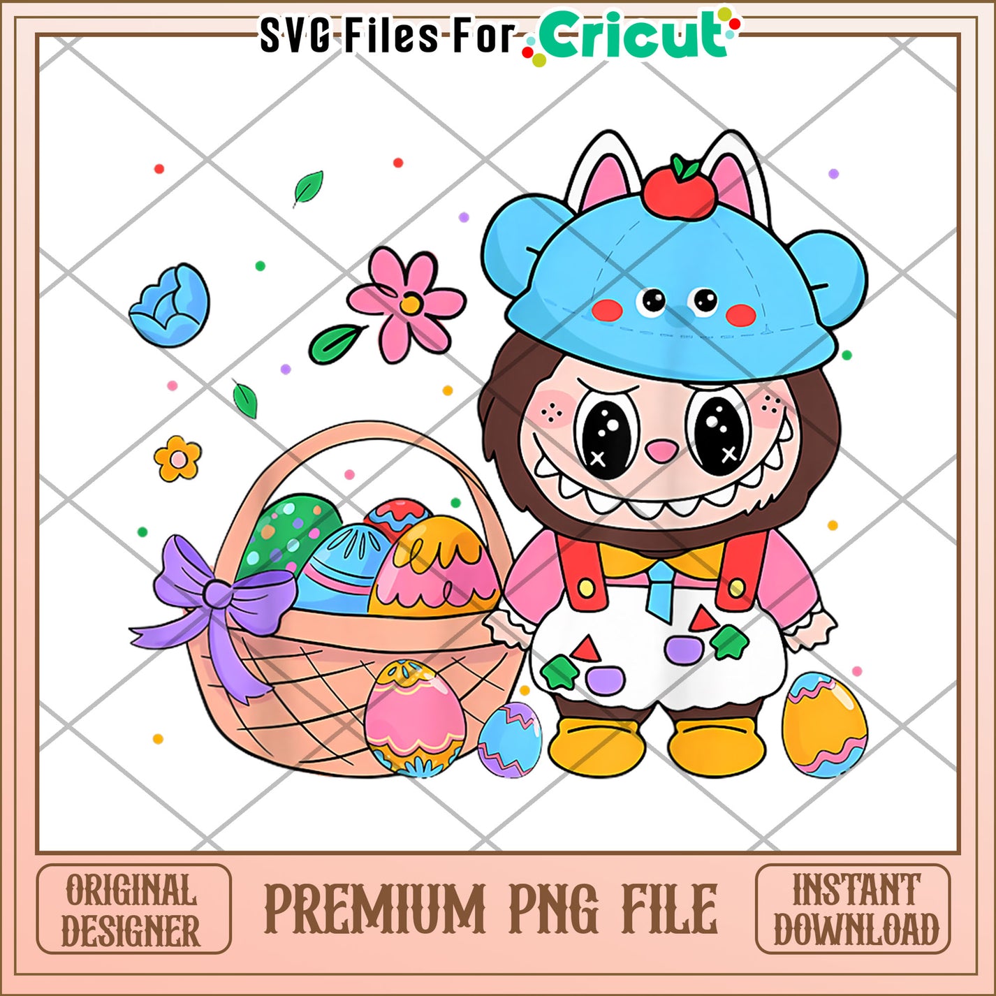 Labubu easter eggs png design, labubu easter png, labubu popmart png ...